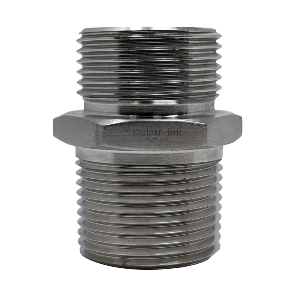 British Standard Pipe Taper (BSPT) to Male National Pipe Taper (NPT) Adapter - Cellar-Tek Supplies