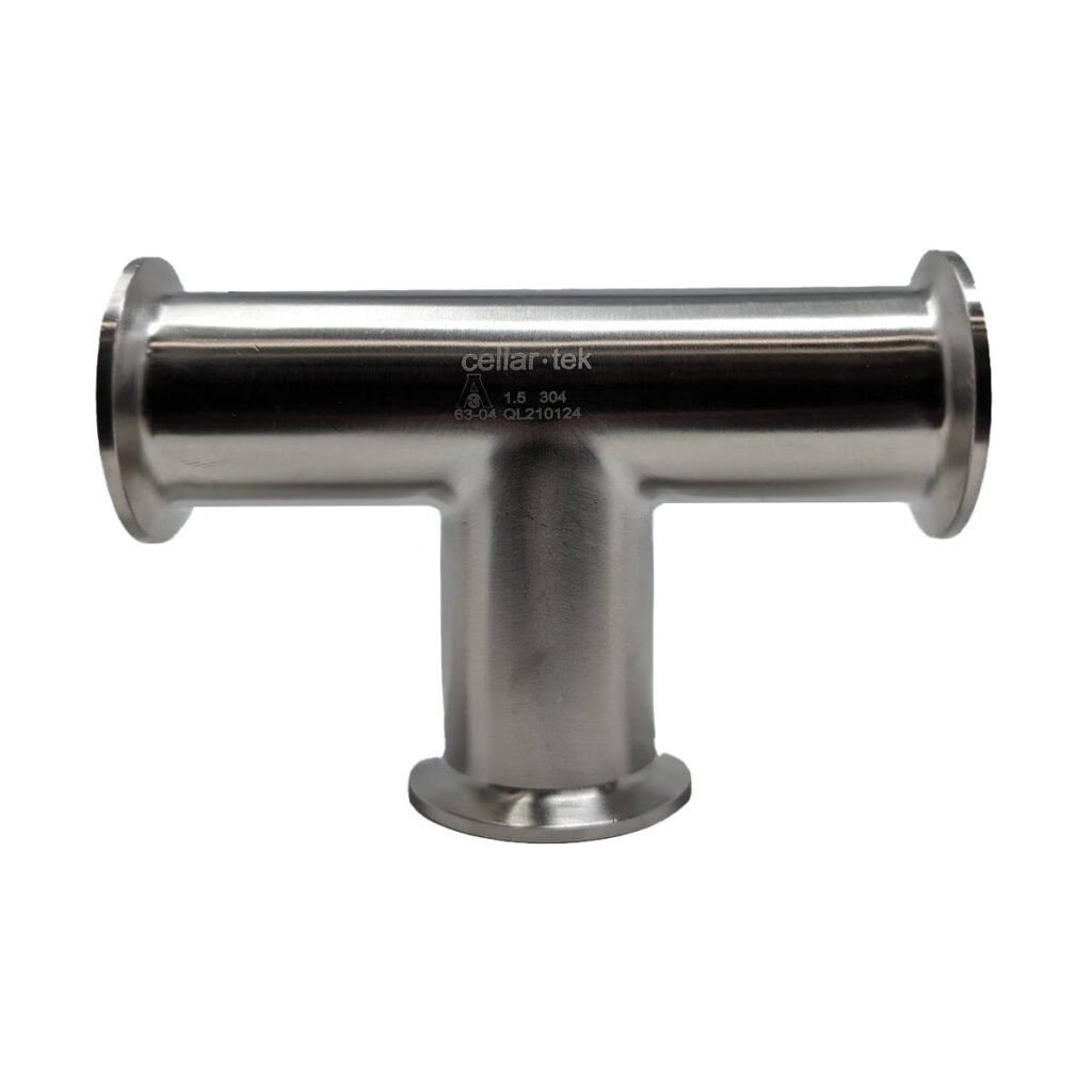Tri-Clamp (TC) Tee Fittings - Cellar-Tek Supplies