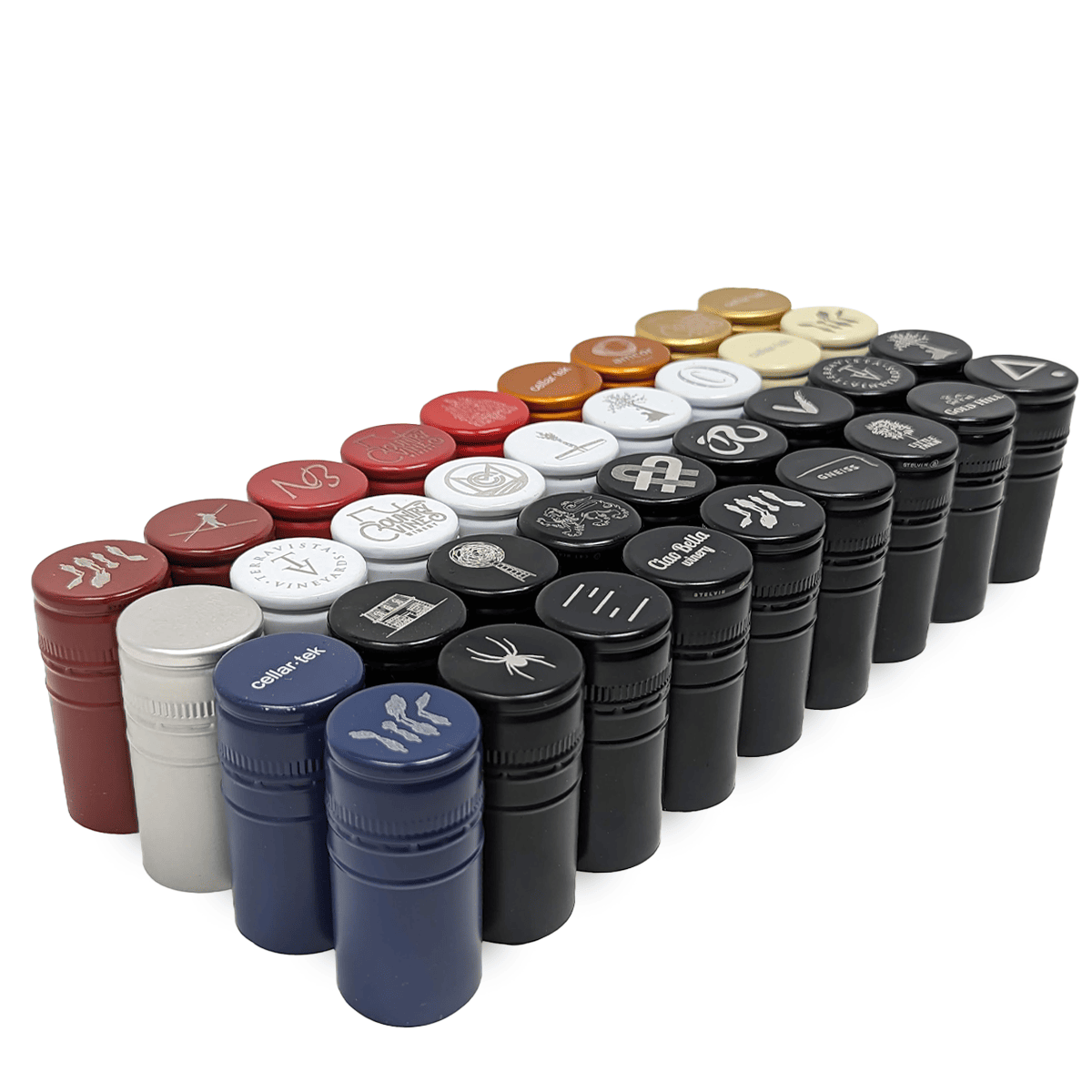 Laser-Etched STELVIN® Original Screw Caps - Cellar-Tek Supplies